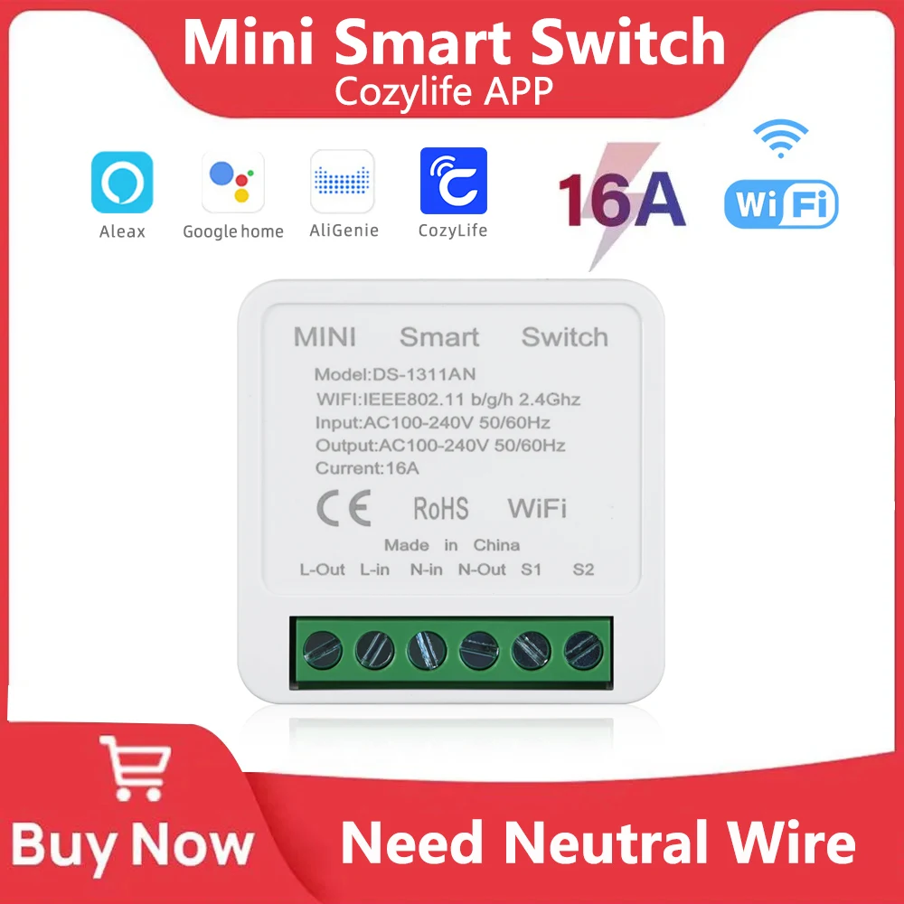 MiNi-WiFi-Smart-Switch-Cozylife-App-Remote-Control-Timer-Home ...