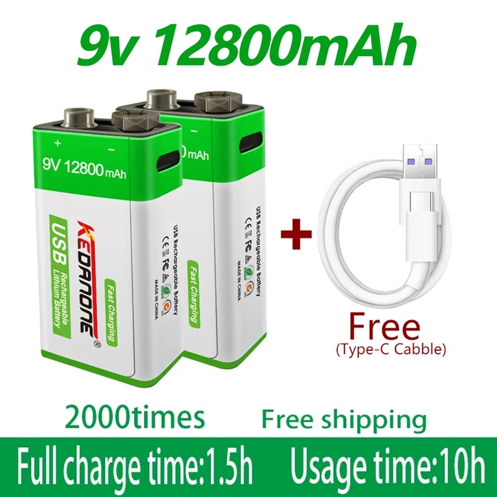 9-volt-Rechargeable-Battery-9V-6f22-Crown-Battery-for-Multimeter-KTV ...
