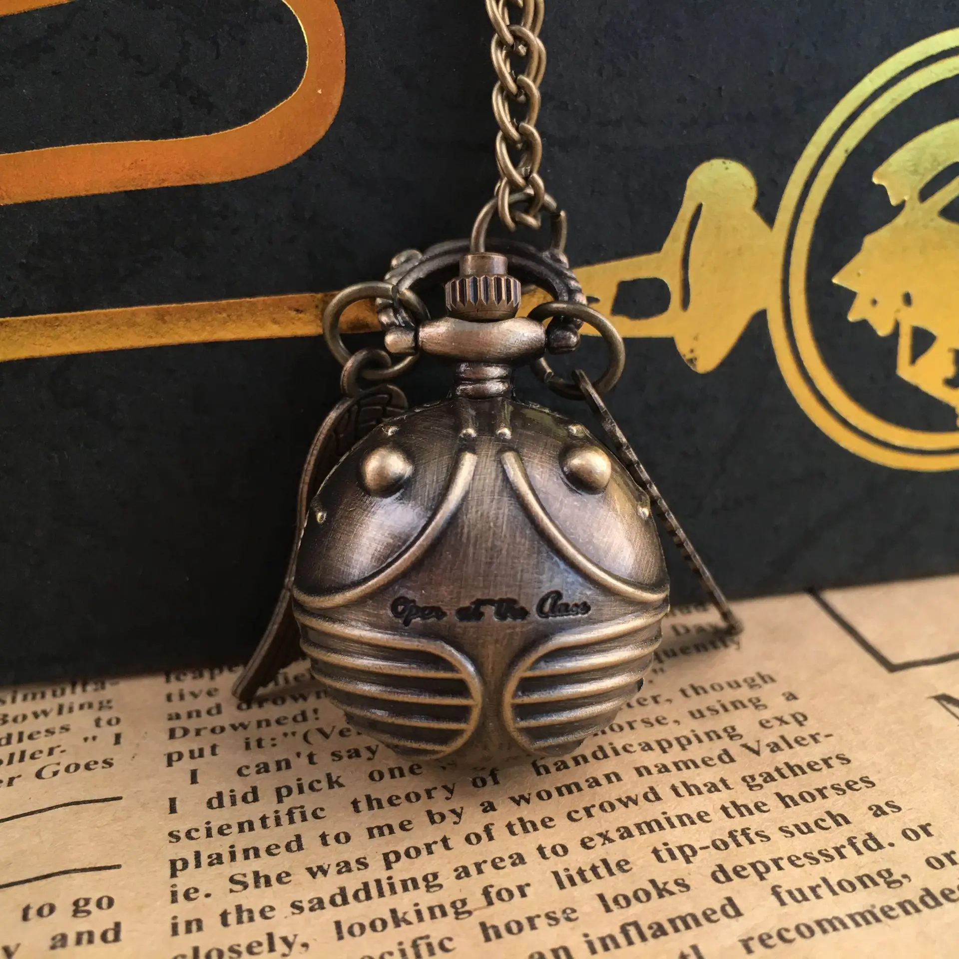 Spherical Cute Quartz Pocket Watch Band Small Wings Arabic Digital ...