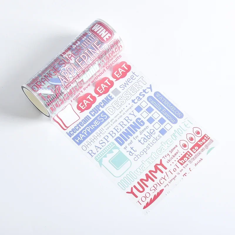 1 Roll English Letters Transparent PET Washi Tape Planet Series Hand ...
