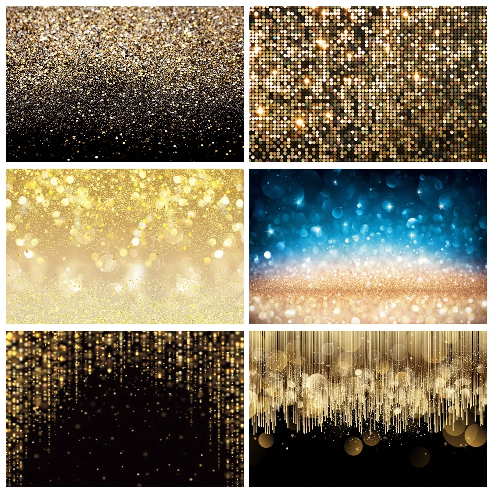 Gold Curtain Kate 10x10ft Golden Bokeh Photography Backdrop - Gold ...