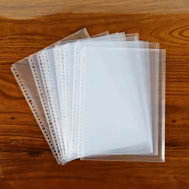 20pcs A4 Plastic Punched File Folders Documents Thin Sheet Protectors ...
