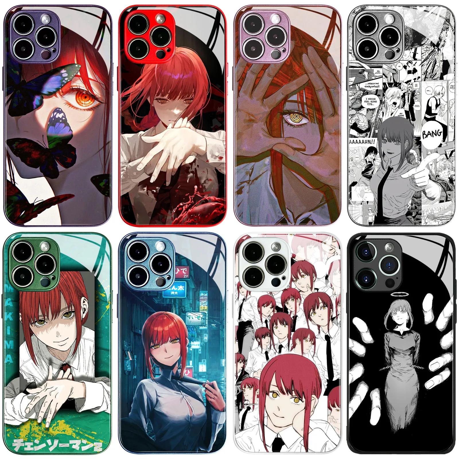 Makima-Japanese-Anime-Character-TPU-Tempered-Glass-Colors-Phone-Case ...