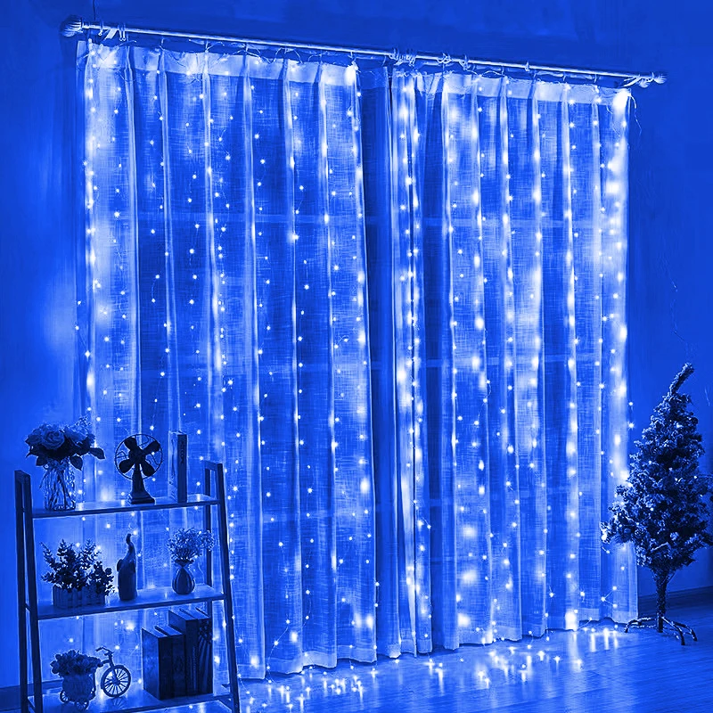 Blue Fairy Lights Bedroom