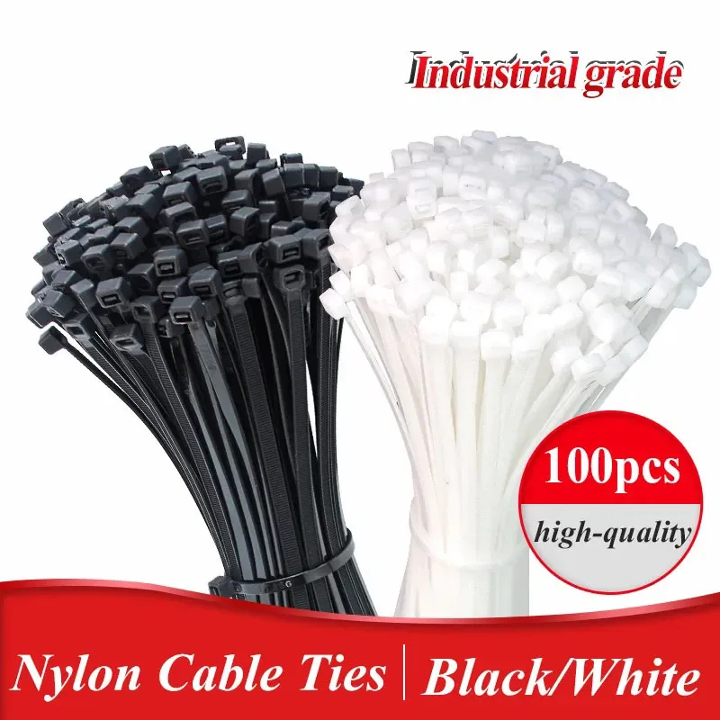 Self-locking-plastic-nylon-cable-tie-100-pieces-black3x100-cable-tie ...
