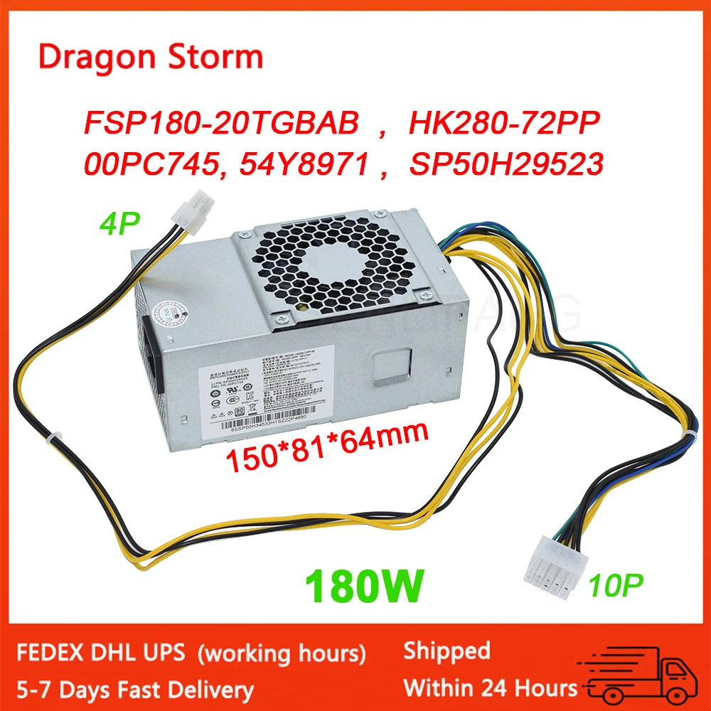 For-Lenovo-10Pin-180W-Power-Supply-PCE025-PCE010-PCG010-HK280-72PP ...