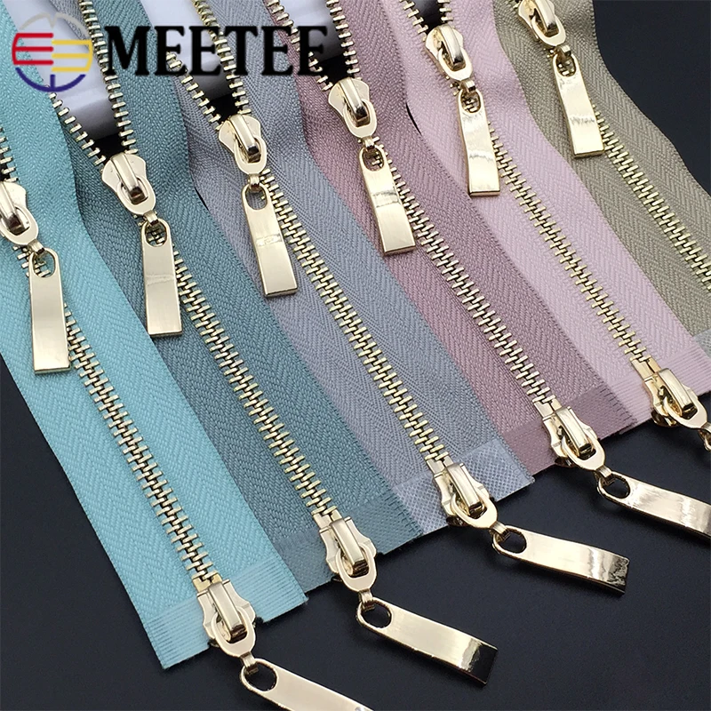 1/2pcs Meetee 80/100/120cm Metal Double-slider Zippers Auto Lock Zipper ...