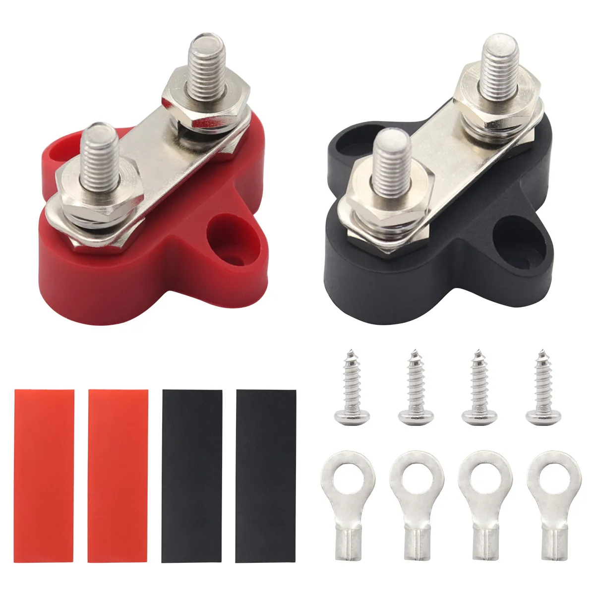 Car-Red-black-Dual-type-Terminal-Block-M8-M6-Screw-Fixed-Wire-Connector ...