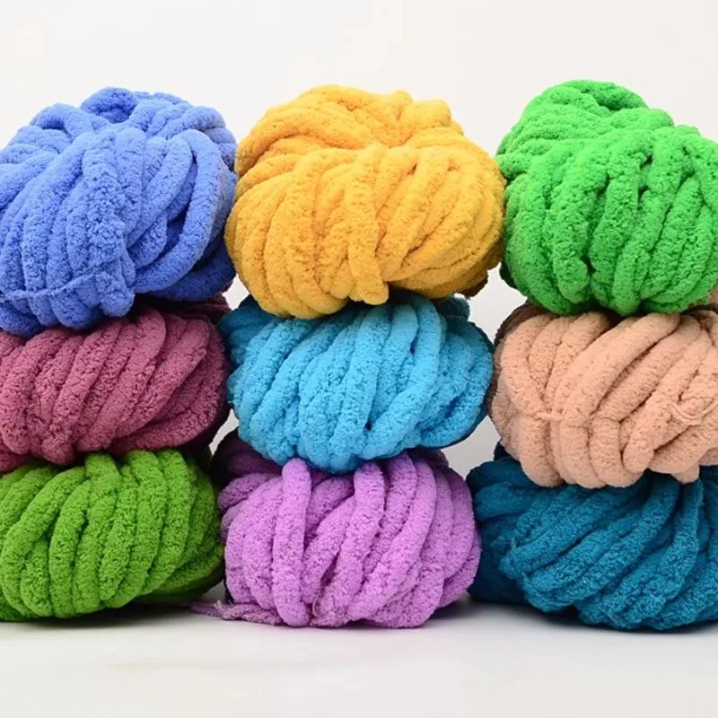 Large-Polyester-Wool-Yarn-Thick-Wool-Yarn-Ball-Finger-250g-2cm-Hand ...