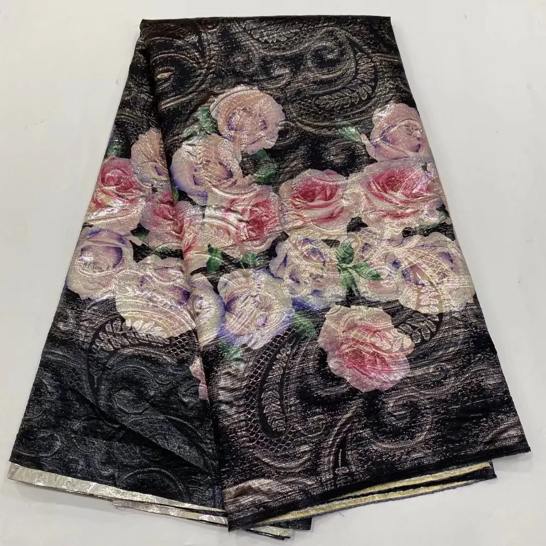 Fashion-African-Gilding-Lace-Fabric-Black-and-Red-High-Quality-French ...