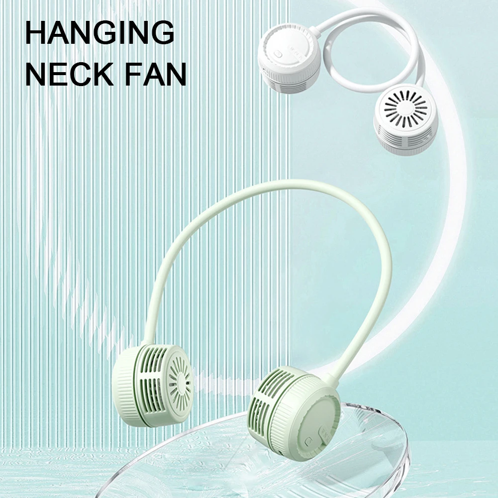 New-Foldable-Hands-free-Neck-Hanging-Small-Fan-360-Rotatable-Quiet ...