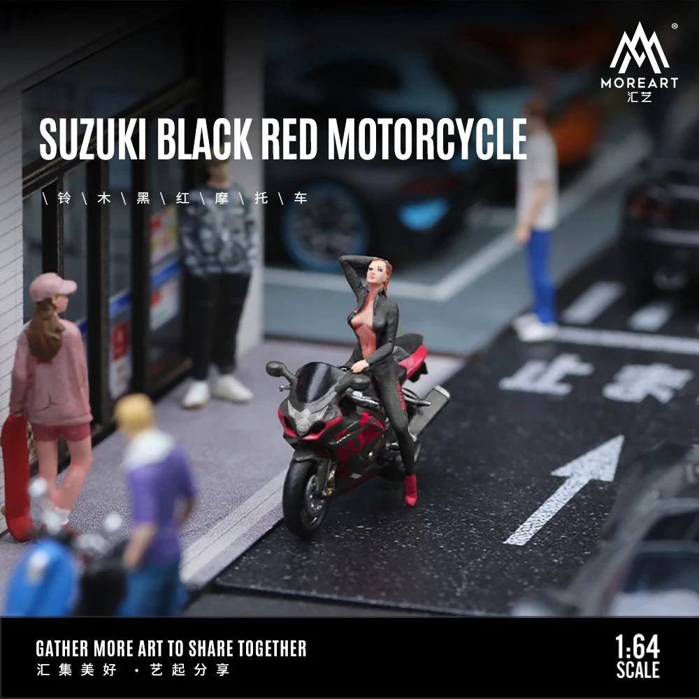 MoreArt-1-64-Suzuki-motocicleta-negra-y-roja-City-Girl-exquisito ...