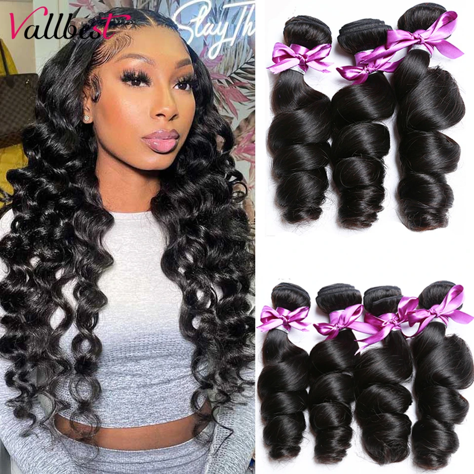 Vallbest Brazilian Hair Weave 8 32 Inch Loose Wave Human Hair Bundles ...