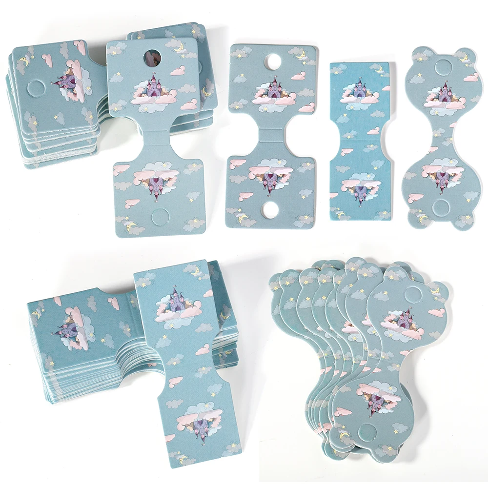 50pcs-Jewelry-Packaging-Cards-Blue-Kraft-Paper-Tag-for-DIY-Necklace ...