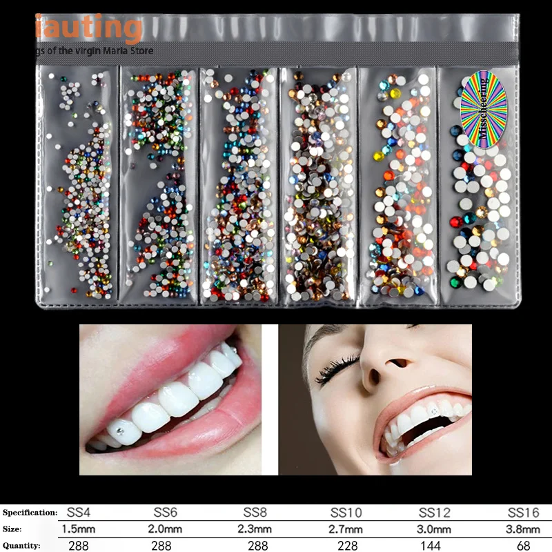 6-Grid-Dental-Rhinestones-Tooth-Rhinestones-Teeth-Jewelry-Teeth ...