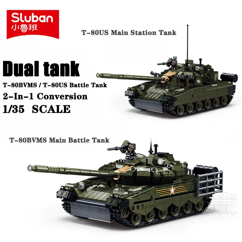 Sluban-T-80-Main-Battle-Tank-Building-Block-WW2-Soviet-Army-Vehicle ...