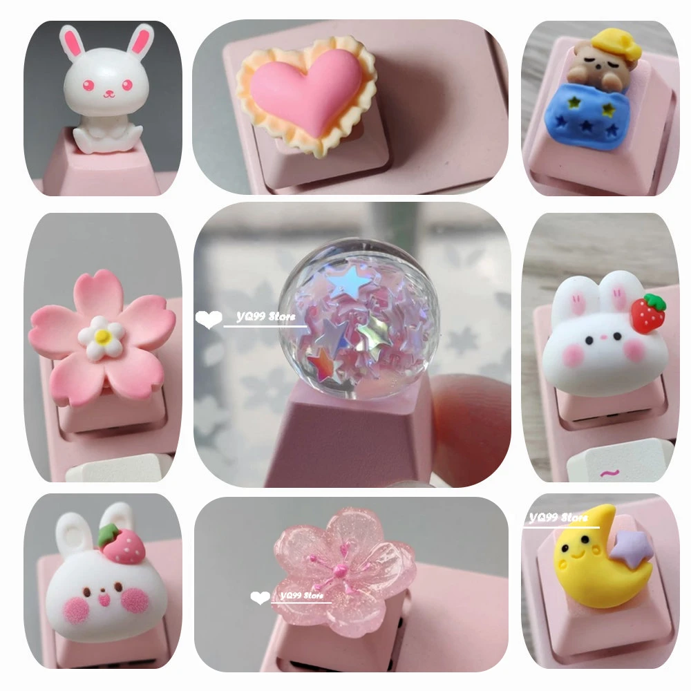 Keycaps Handmade Cartoon Lovely Girl Gift Pink Oem Esc Keys For Game ...