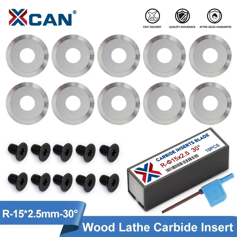 XCAN-Round-Carbide-Insert-Cutter-10pcs-15mm-3-5-x2-5mm-30-Degress ...