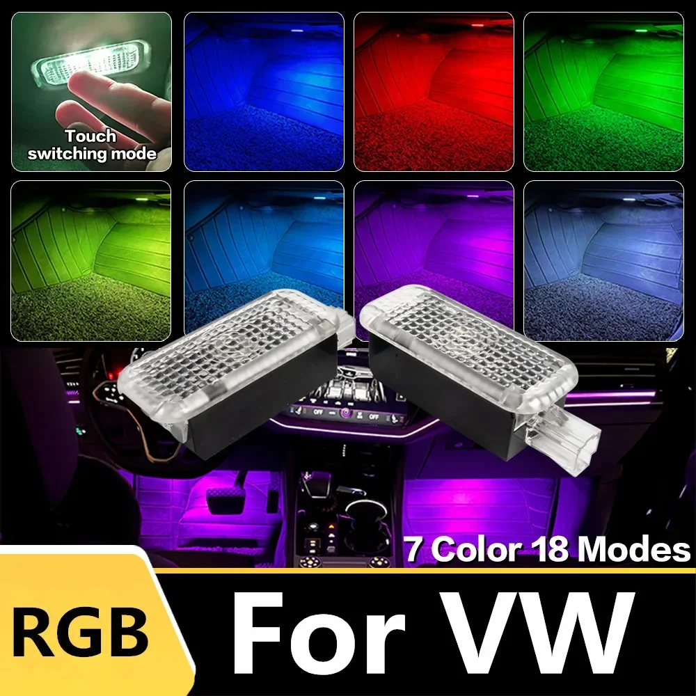 LED Car Footwell Light RGB Atmosphere Lamp Interior Decorative For VW ...