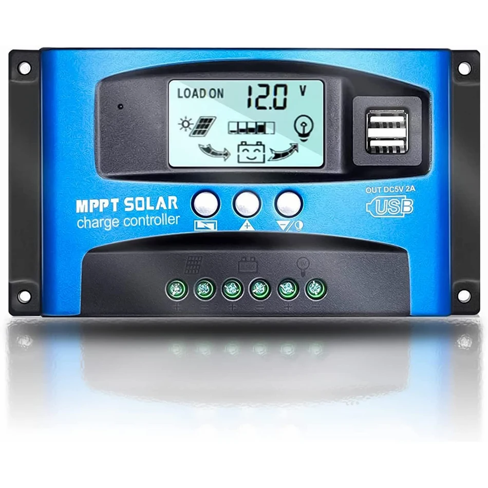 MPPT-Solar-Charge-Controller-Dual-USB-LCD-Auto-Solar-Cell-Panel-Charger ...