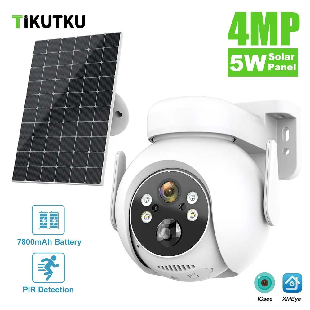 ICsee-2K-4MP-Solar-Camera-Outdoor-Wireless-WiFi-PTZ-Security-Protection ...