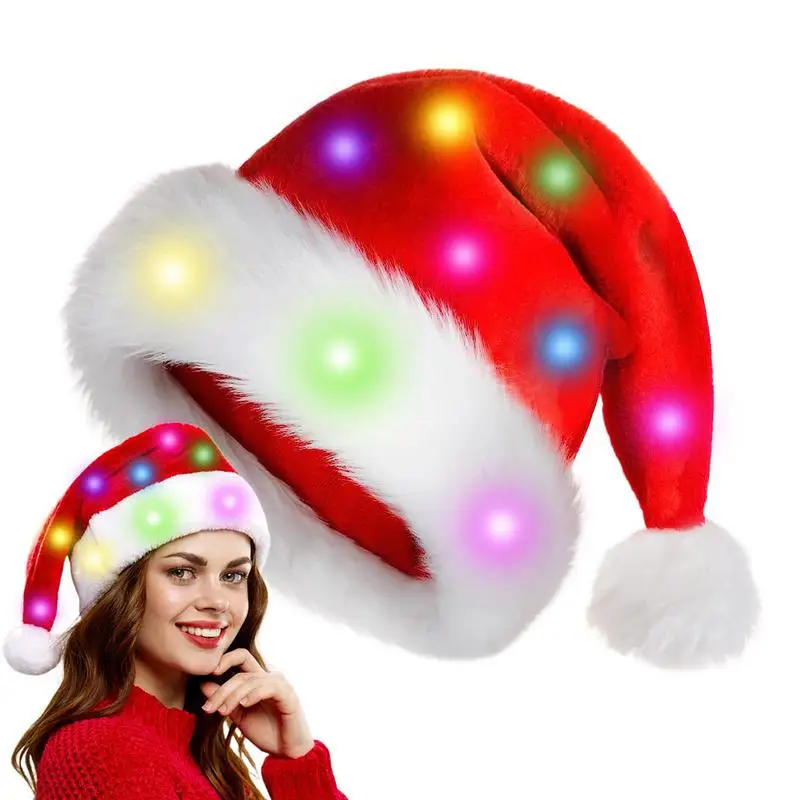 LED-Christmas-Hats-Light-Up-Caps-Santa-Claus-Hat-Snowman-Elk-Xmas-Hat ...