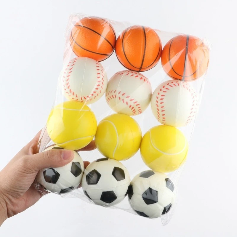 6.3cm Squeeze Toy Ball Football Pu Soft Foam Sponge Stress Relief ...