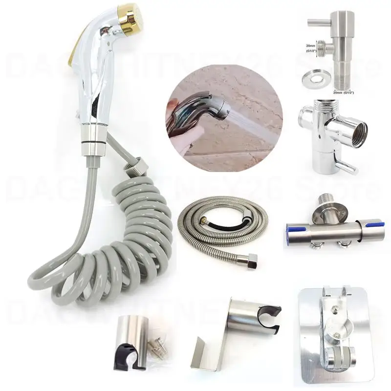 hand-bidet-Sprayer-ABS-wc-Toilet-Water-spray-faucet-cleaner-wash-Gold ...