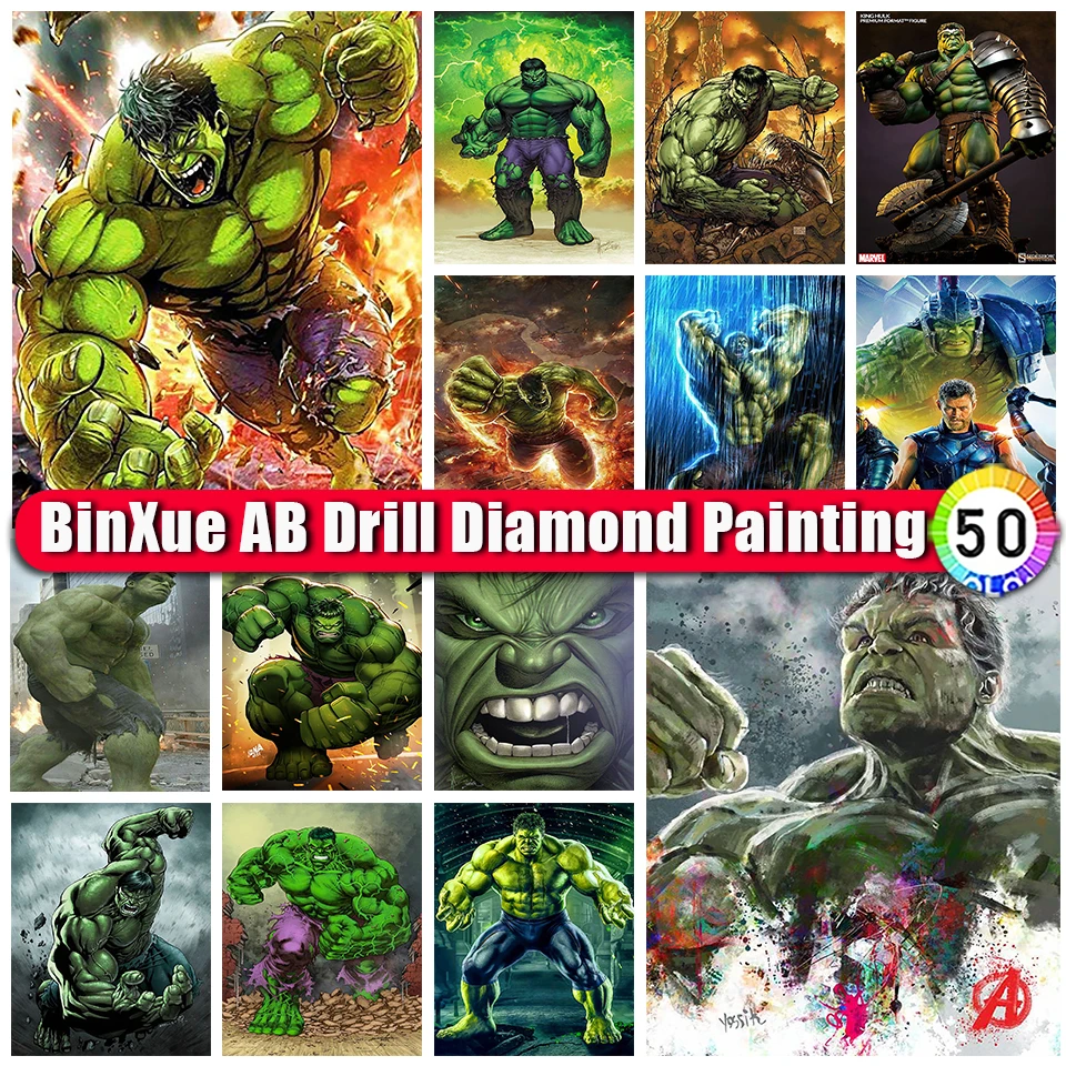 5D-DIY-Marvel-AB-Diamond-Painting-Superhero-Hulk-Rhinestone-Robert ...