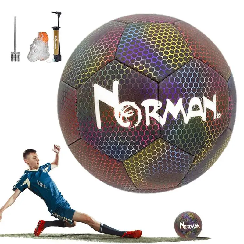 Night-Time-Soccer-Ball-Size-4-5-Luminous-Night-Reflective-Football ...