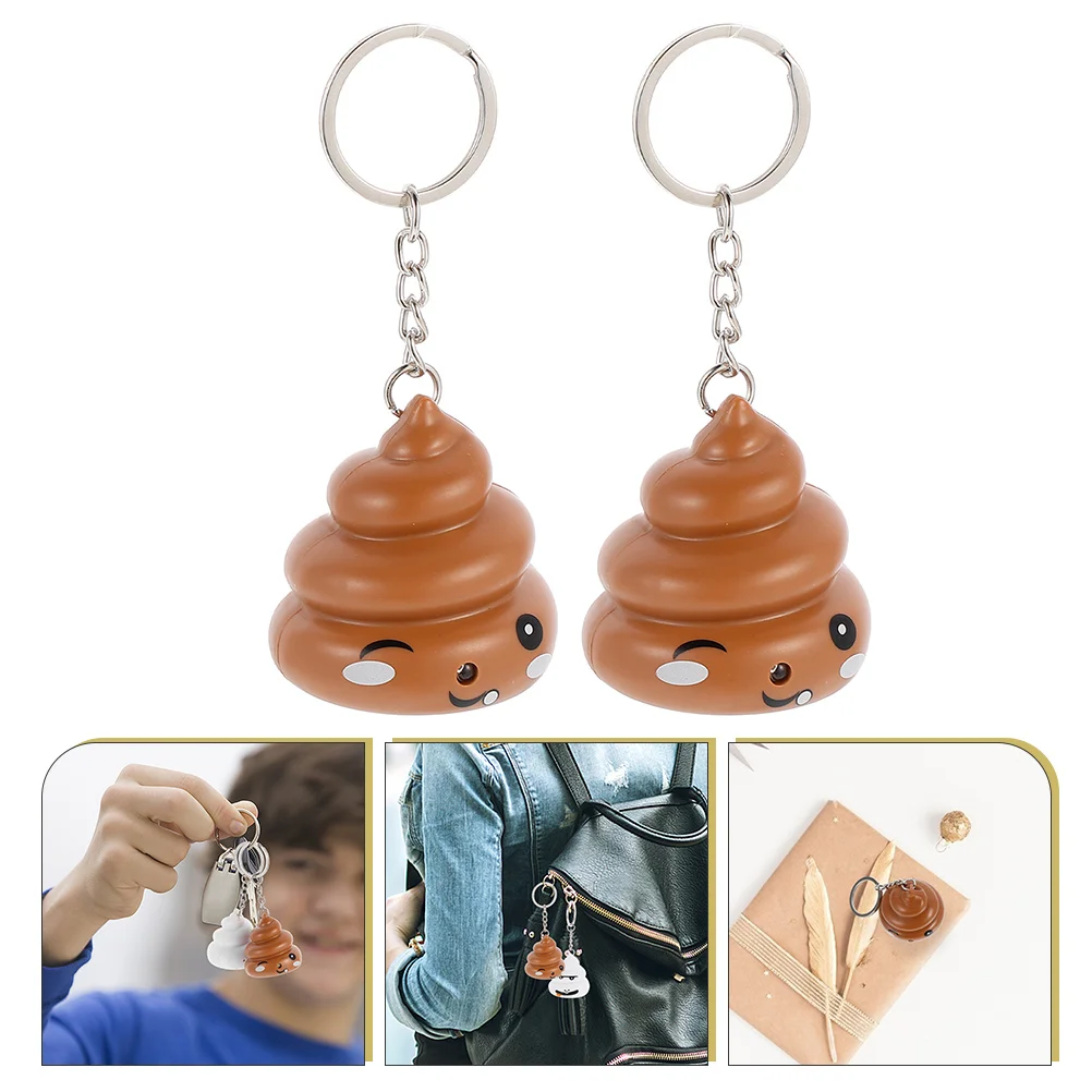 2-Pcs-Key-Chain-Handbag-Pendant-Poop-Pendants-Hanging-Ornament-Rings ...