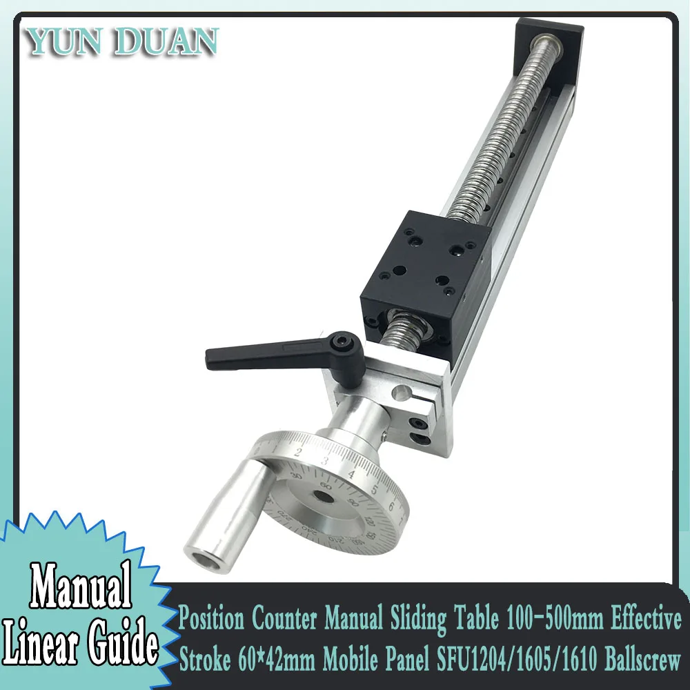 CNC-Linear-Guide-Manual-Sliding-Table-Ballscrew-SFU1204-1605-1610-100-1000MM-Stroke-Manual ...