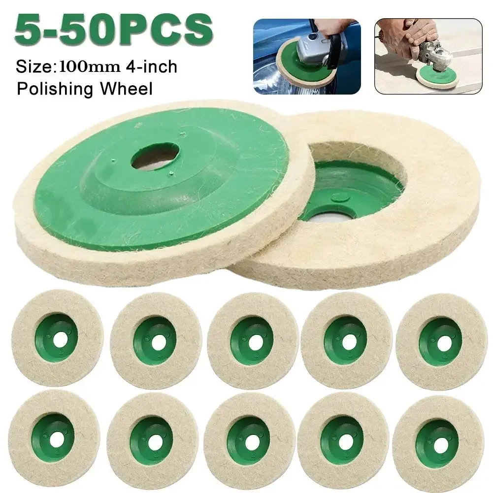5-Pcs-Wool-Polishing-Wheel-Wear-Resistant-4-Inch-Buffing-Disc-for-Angle ...