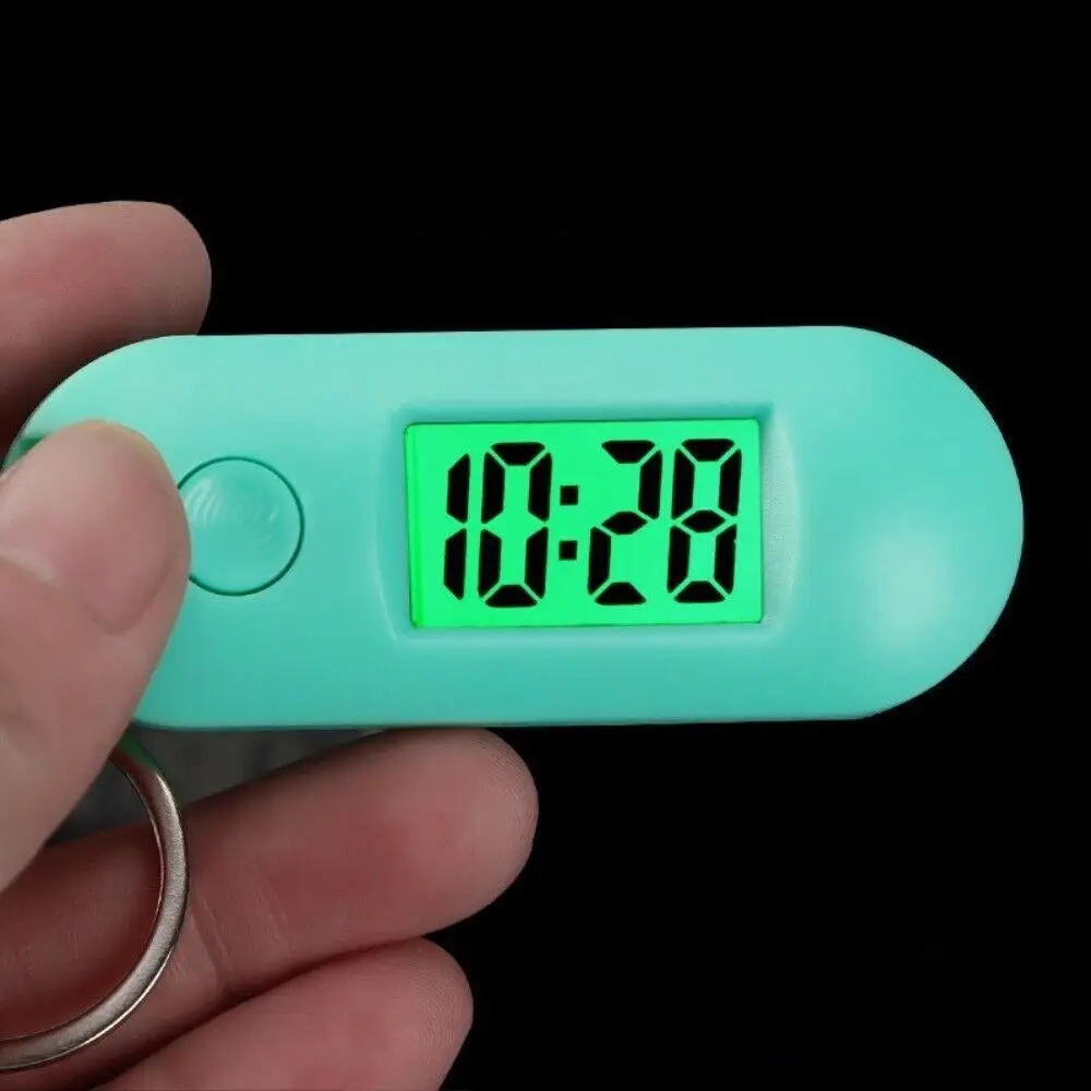 Luminous-Key-Ring-Watch-Mini-Small-Pocket-Watch-LCD-Display-Green ...