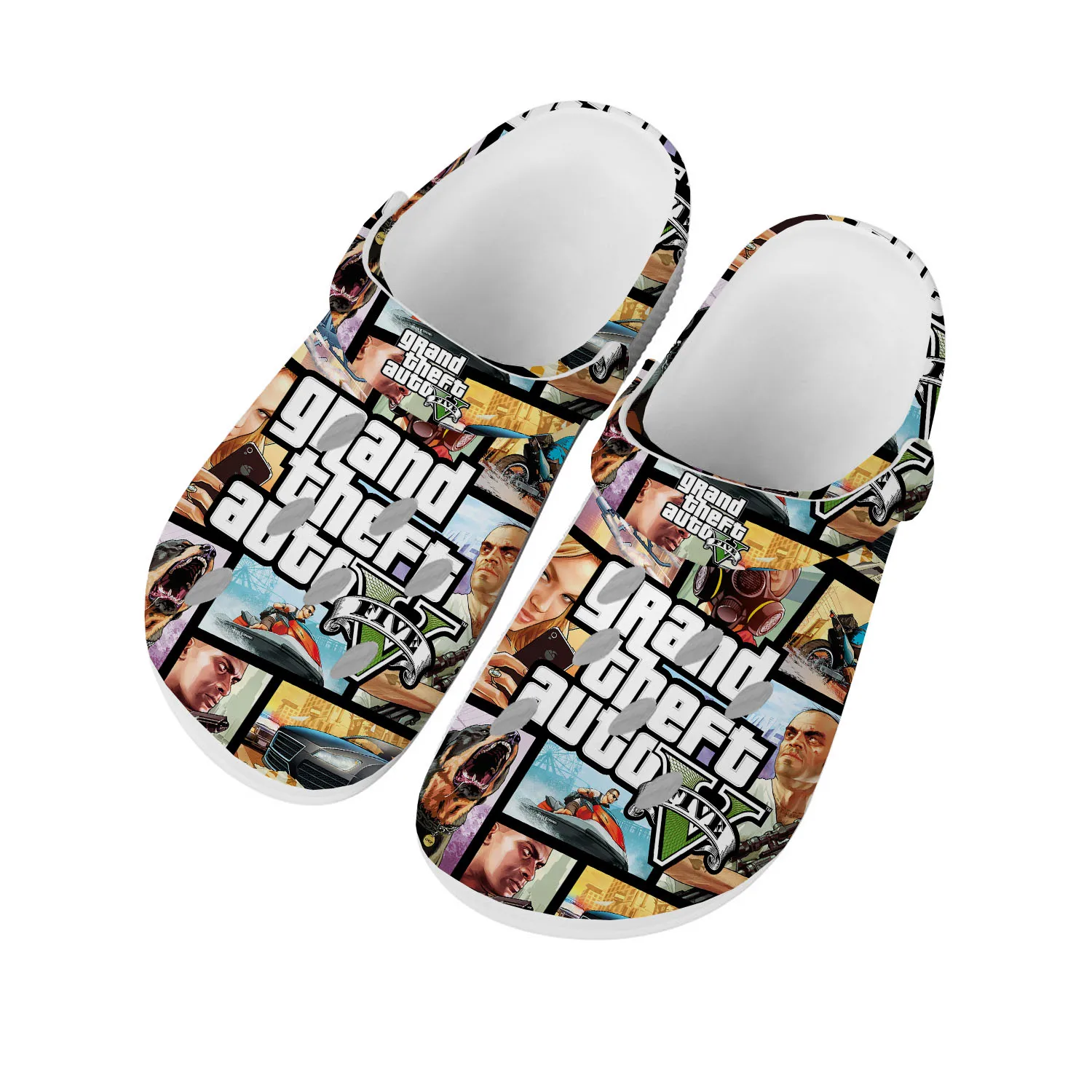 Grand-Theft-Auto-V-5-Home-Clogs-Mens-Womens-Teenager-Custom-Built-Water ...