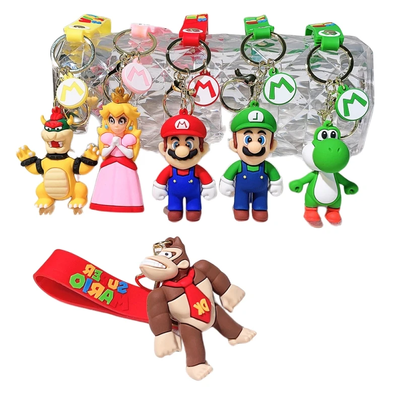 Super Mario 30 Styles Keychain Mario Bros Luigi Toad Yoshi Bowser ...