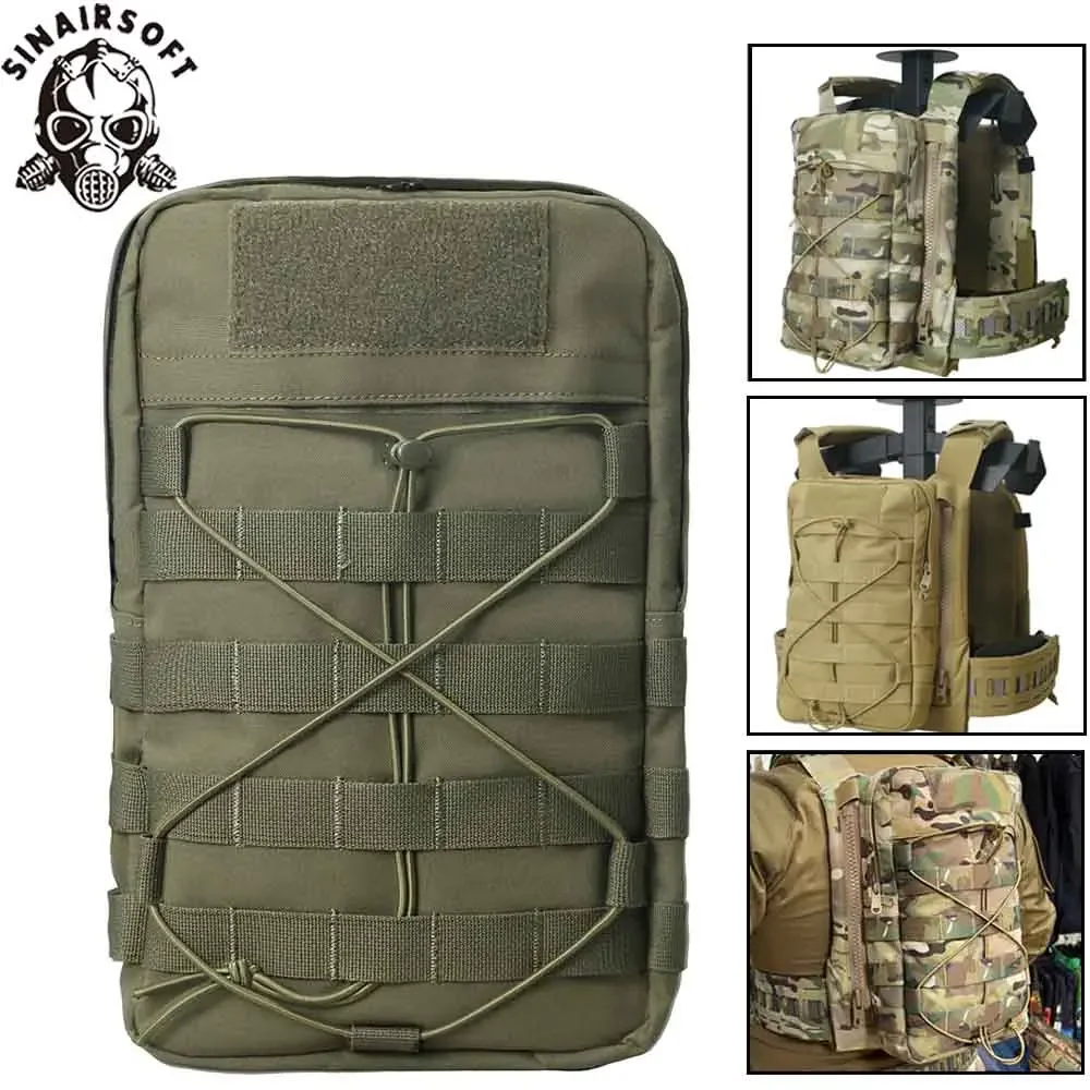 Tactical Vest Back Panel Zipper on Backplate Airsoft Expansion ...