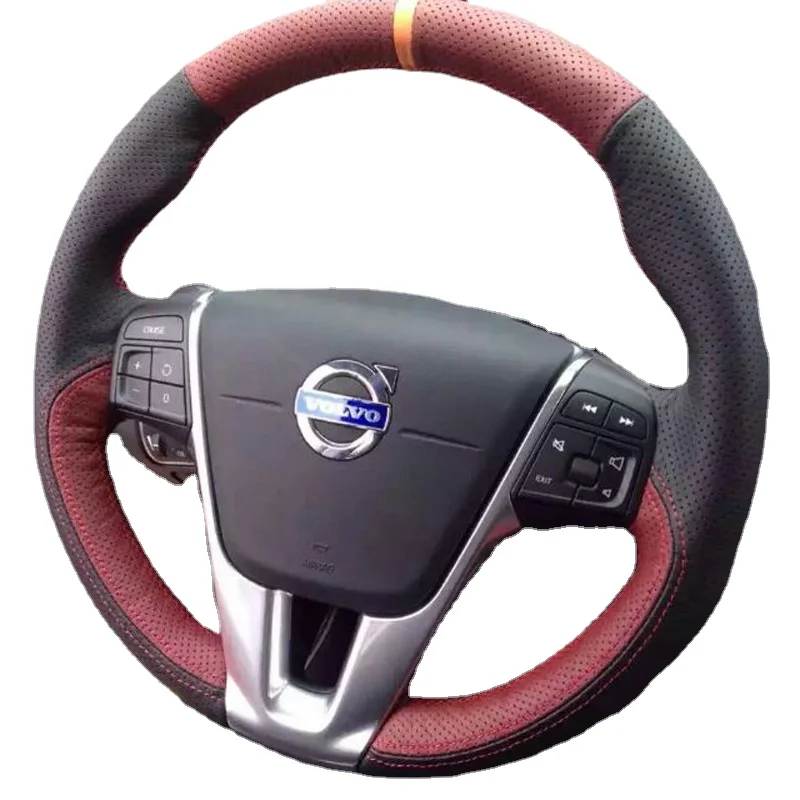 Customized-Hand-Sewing-Braid-Car-Steering-Wheel-Cover-for-Volvo-V60 ...