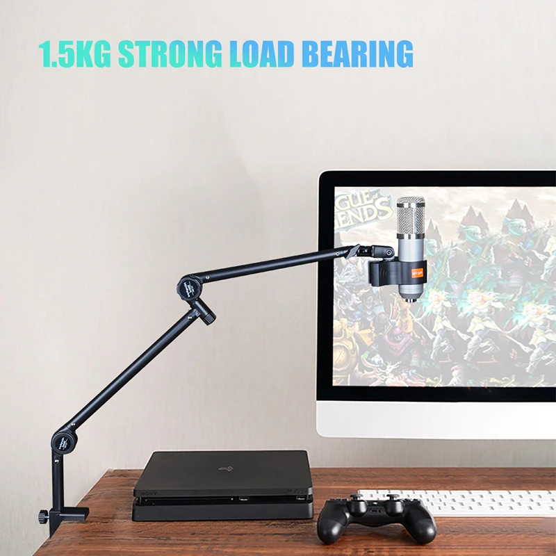 Microphone Boom Arm Stand Desk Adjustable Microphone Holder Mount For ...