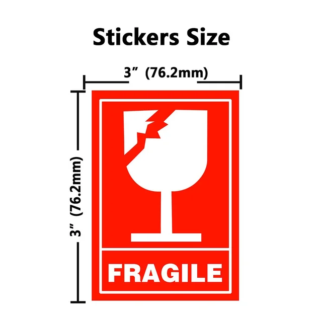 Fragile Glass Sticker