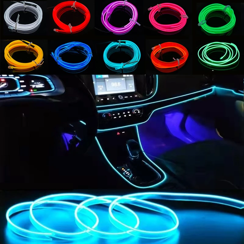 5-10M-Car-Interior-Decorative-Lamps-Strips-Atmosphere-Lamp-Cold-Light ...