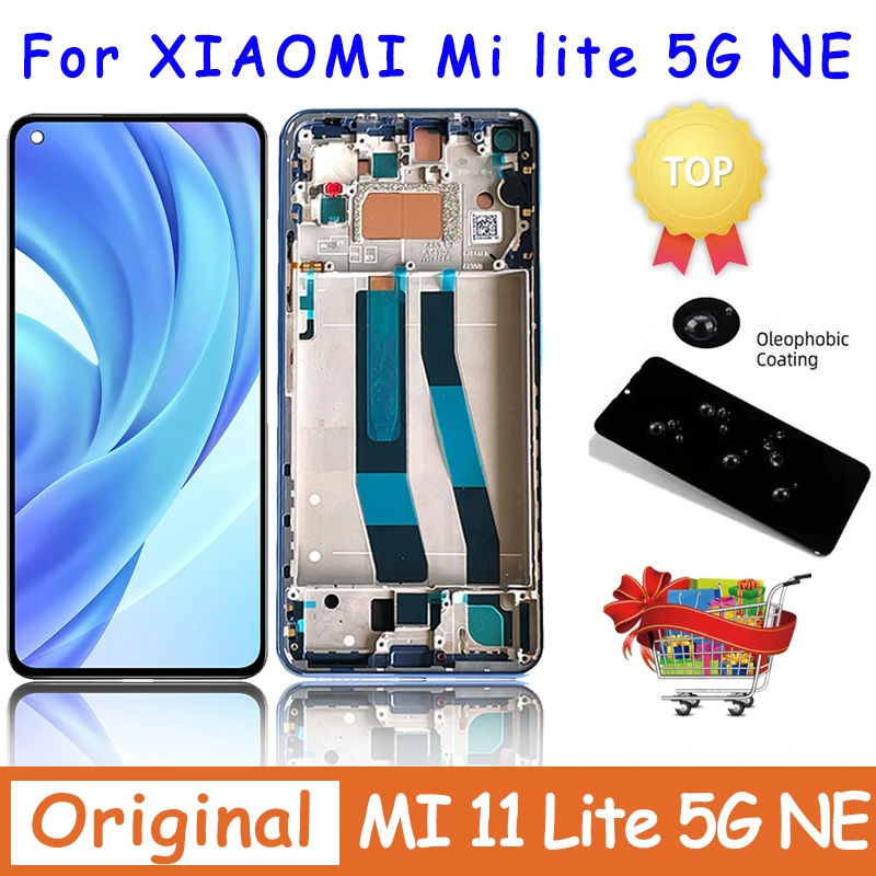 6,55 "100% оригинальный AMOLED для Xiaomi Mi 11 Lite 5G NE LCD 2109119DG 2107119DC 2109119DI ...
