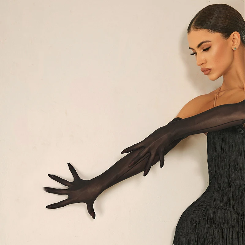 ZYM Ladies Latin Mesh Gloves Latin Dance Accessories For Women Ballroom ...