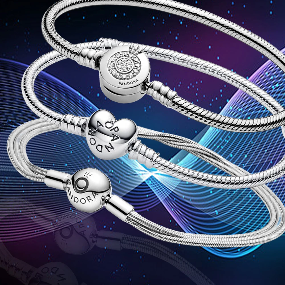 Pulsera-Pandora-de-plata-925-para-mujer-brazalete-Original-con ...