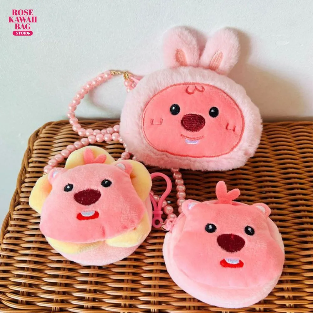 Loopy-Keychain-Kawaii-Plush-Coin-Purse-Cute-Bag-Decor-Pearl-Chain ...