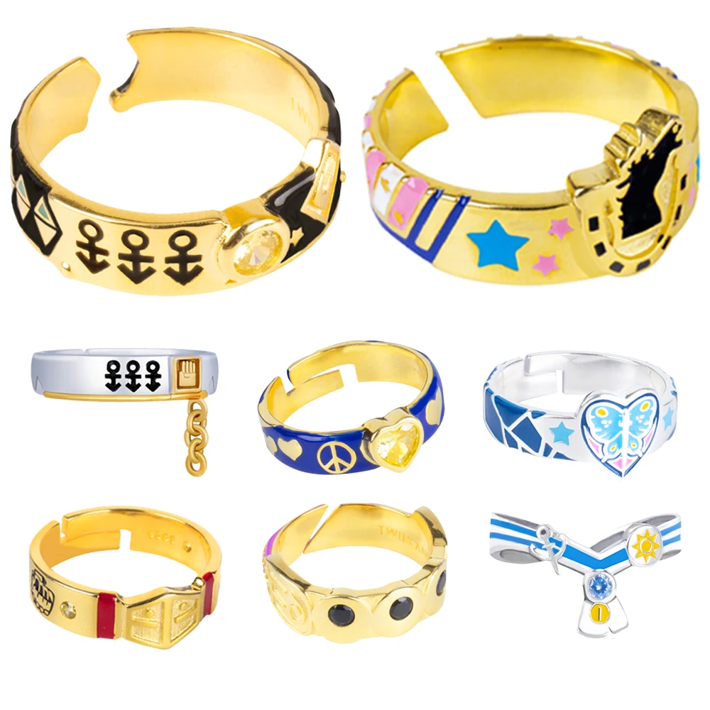 TWINKANIME-S925-Sterling-Silver-JoJo-S-Anime-Bizarre-Adventure-Rings ...