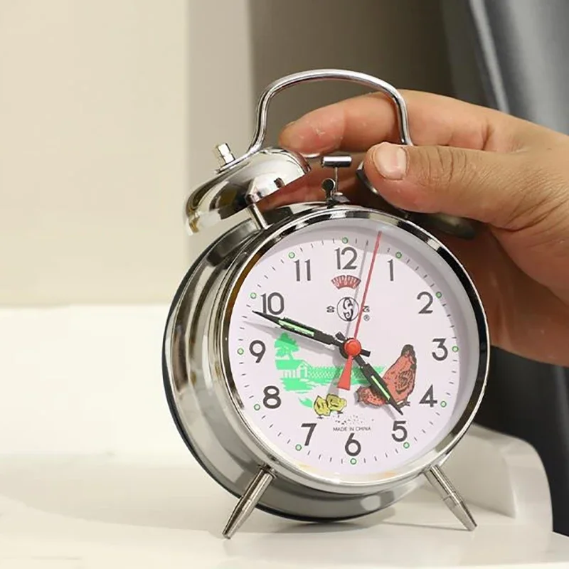 Vintage-Mechanical-Alarm-Clock-Pure-Manual-Watches-Table-Clock-Metal ...