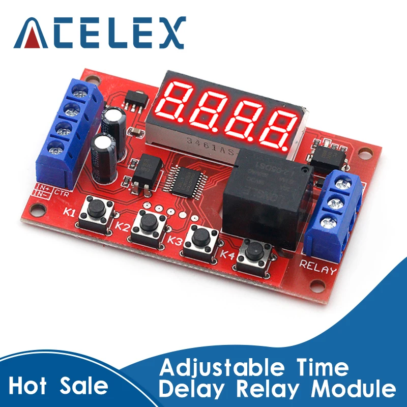 Dc 5v 12v 24v 10a Adjustable Time Delay Relay Module Led Digital ...