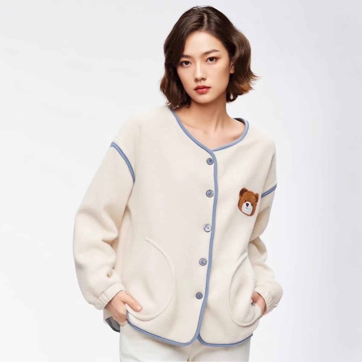 Women-Autumn-and-winter-Coral-VelVet-Long-sleeVed-coat-Long-pants ...