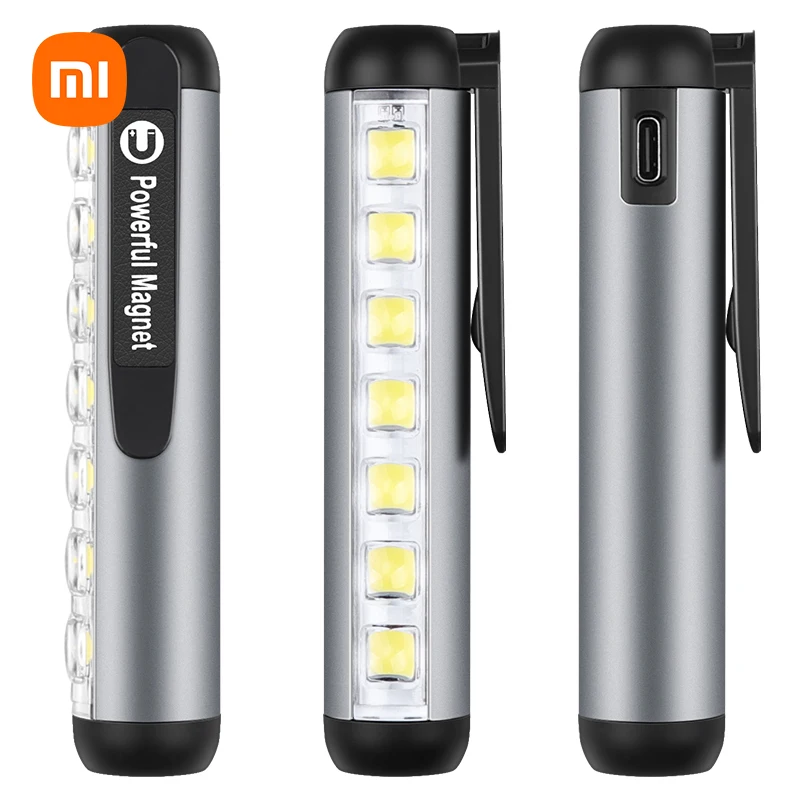 XIAOMI LED Flashlight 18650 Battery Rechargeable Torches USB Powerful ...